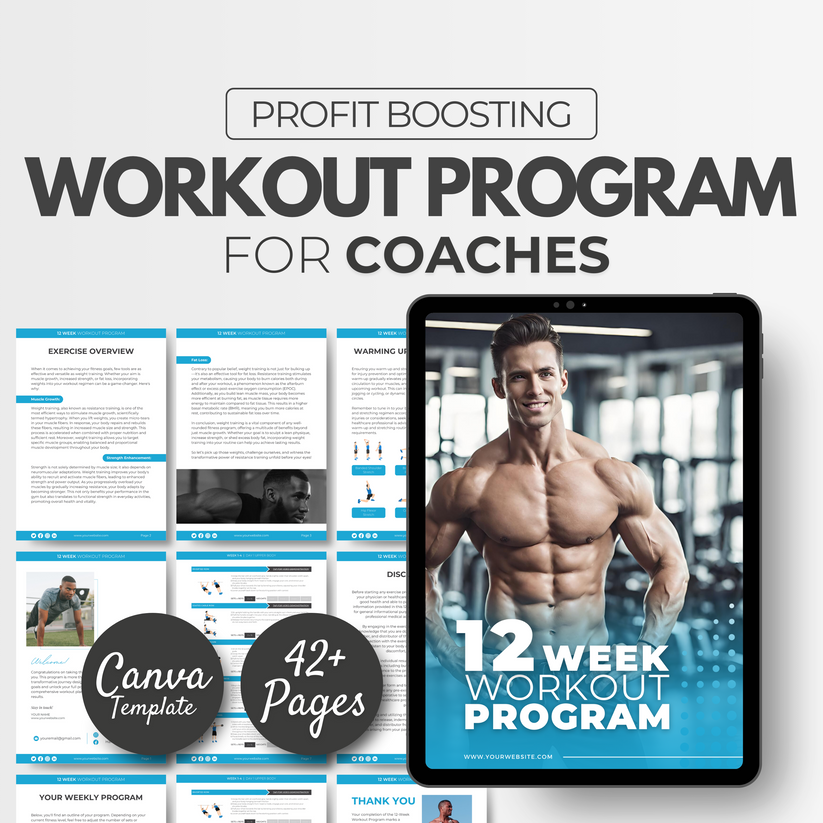 12 Week Workout Program For Men: Fully Editable Template – The Fitness ...