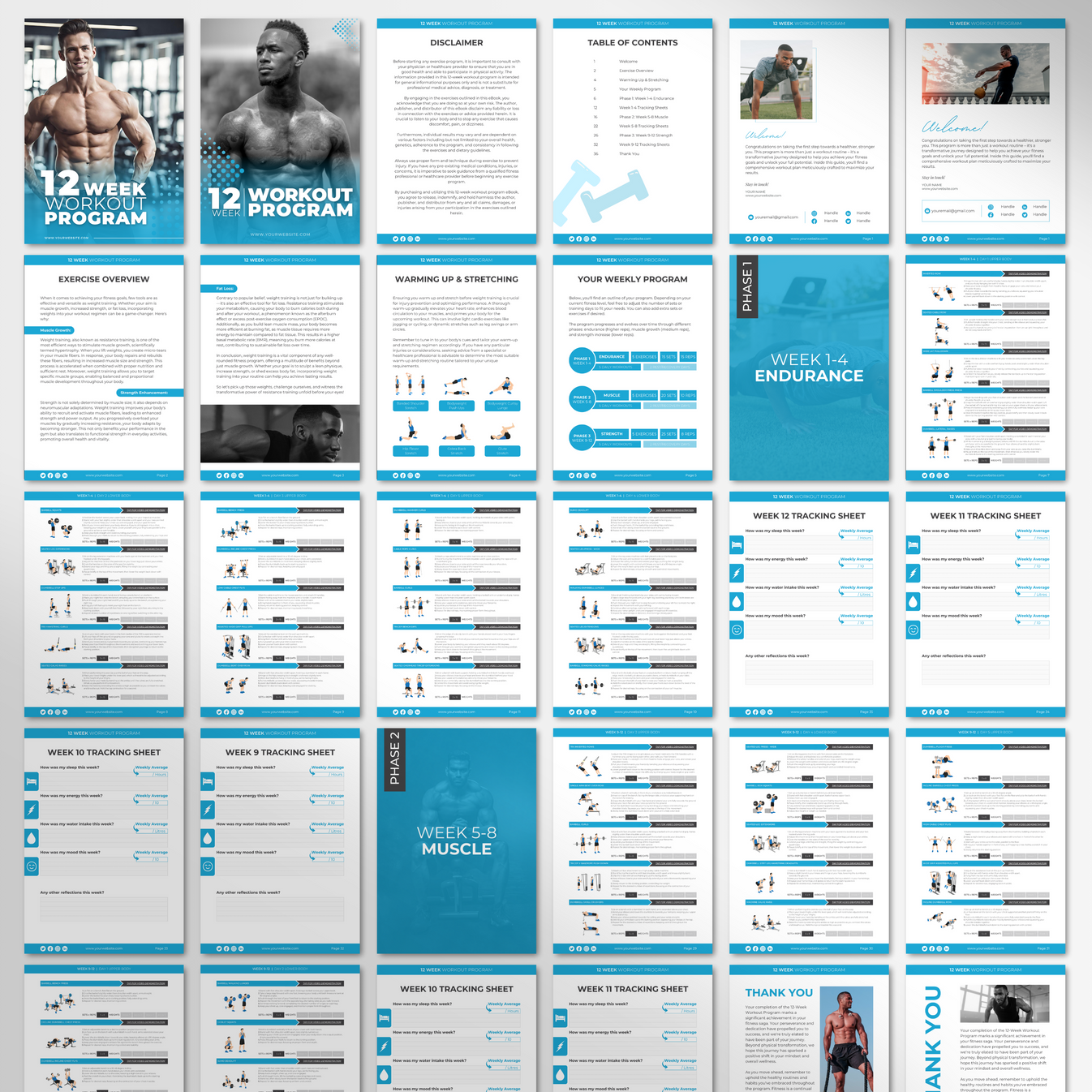 12 Week Workout Program For Men: Fully Editable Template – The Fitness ...