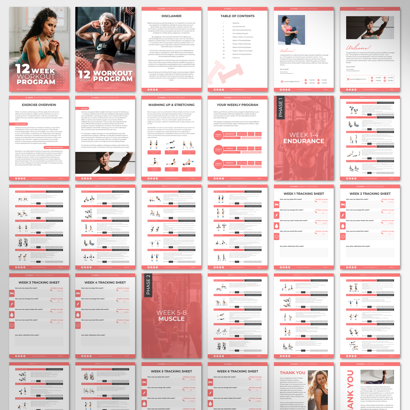 12 Week Workout Program For Women: Fully Editable Template – The ...