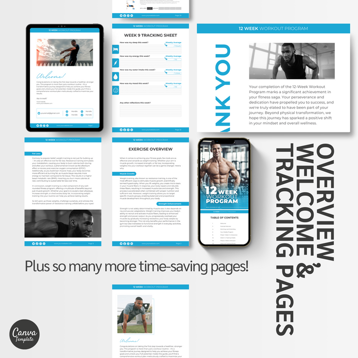 12 Week Workout Program For Men: Fully Editable Template – The Fitness ...